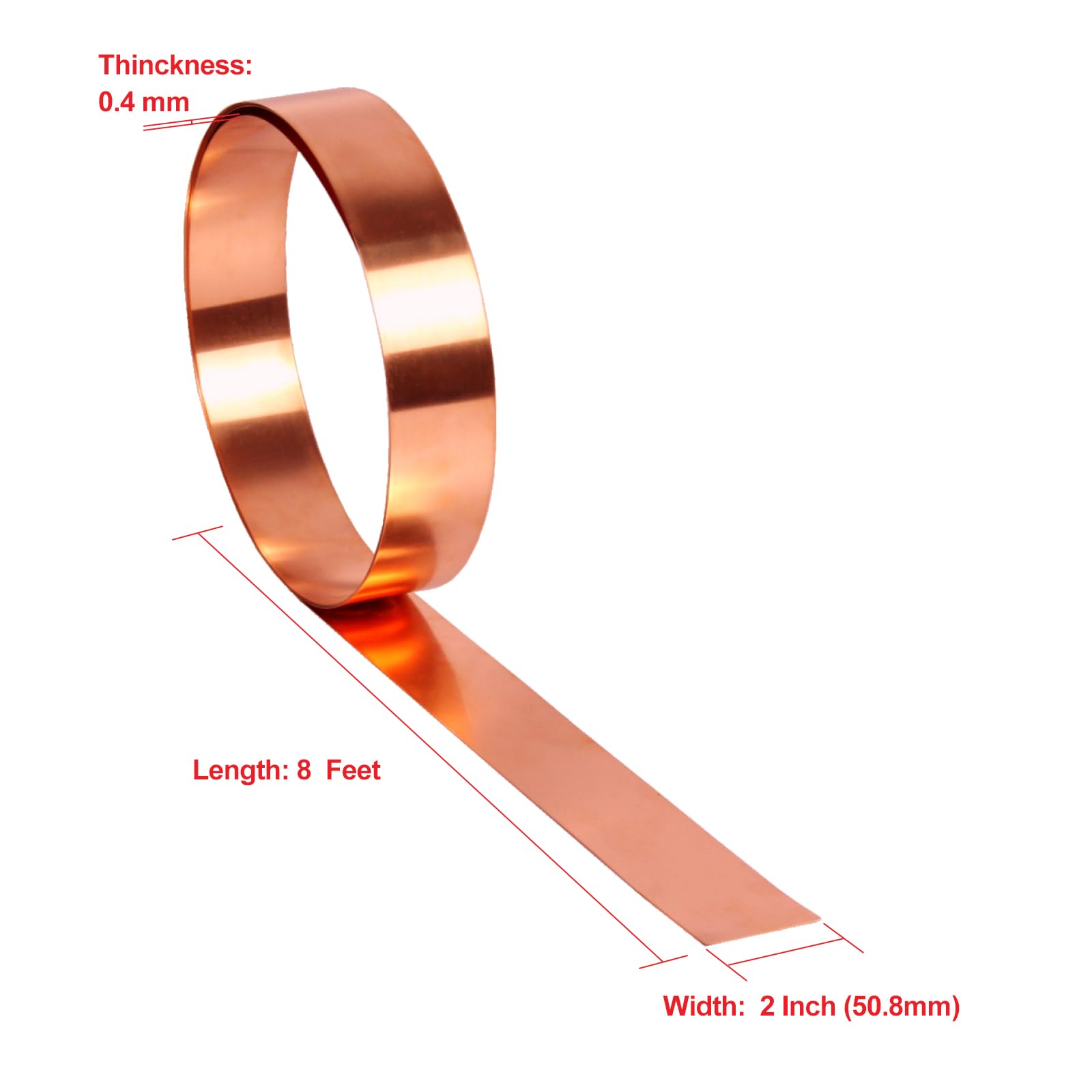 Snapklik.com : D.MATIALL Copper Flashing Roll - 99.95% Pure