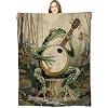 Amazon.com: VODRM Banjo-Playing Frog Blanket Whimsical Woodland Throw ...