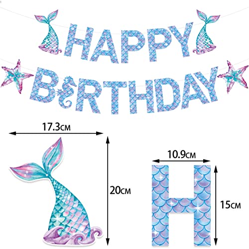 Snapklik.com : Mermaid Happy Birthday Banner Mermaid Sea Animal Themed ...