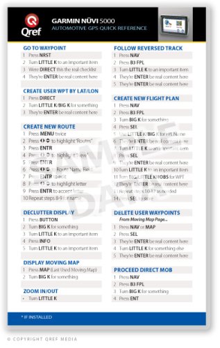 Garmin Nuvi 5000 Qref Card Checklist (Qref GPS Quick Reference) : Bridgette Doremire: Amazon.com ...