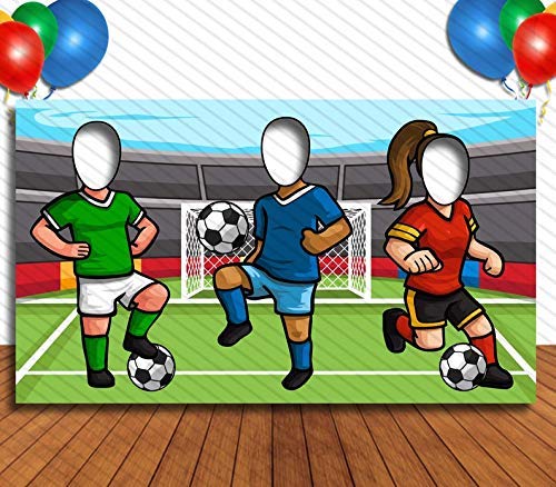 Amazon.com: Soccer, Football Hole in Face Banner, Face Cutout, 42 x 72 ...