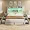 Amazon.com: AMERLIFE Full Bed Frame with 4 Storage Drawers, LED Bed ...