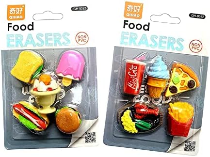 LUMINI Food Pattern Erasers - Set of 2 for Birthday Gifts for Kids ...
