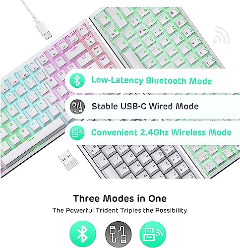 RK ROYAL KLUDGE RK84 Mechanical Keyboard, Triple Mode BT5.0 /2.4G /USB ...