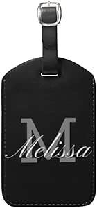Amazon.com: Personalized Initials Monogram Baggage Tag, PU Leather Tags for Bags Privacy ...
