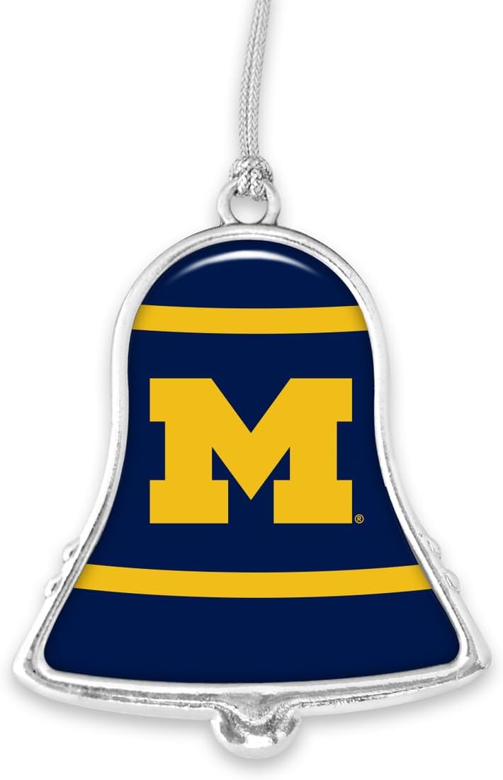 Amazon.com: 61947 Michigan Wolverines Bell Christmas Ornament with ...