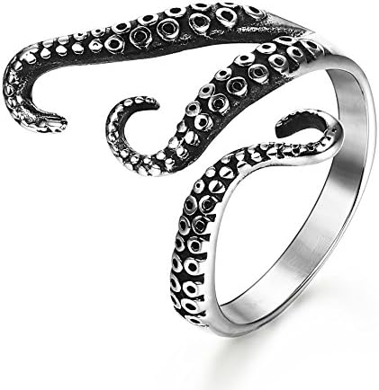 FIBO STEEL Stainless Steel Octopus Shape Rings for Men Women Vintage ...