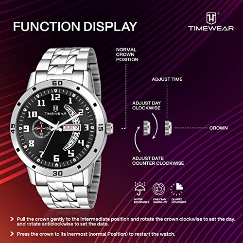 TIMEWEAR Timewear Formal Day Date Watch Collection Analog Men's Watch ...