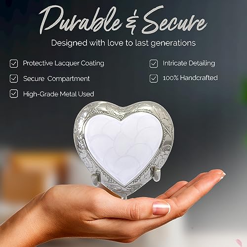 Heart Keepsake Urn – Mini Cremation Urn for Ashes with Heart Urn Stand ...