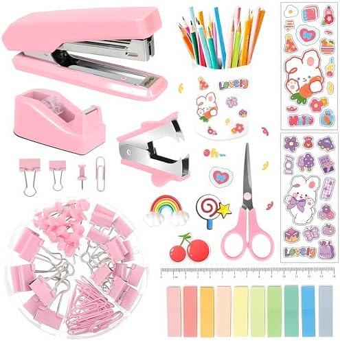 Amazon.com : DRWATE Pink Desk Organizers and Accessories Set Pink ...