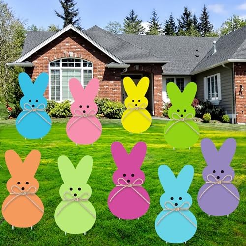 Amazon.com : Easter Outdoor Decorations-Easter Bunny Yard Signs with ...