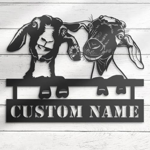 Amazon.com: Personalized Farm Goat Metal Sign - Custom Farm Animals ...