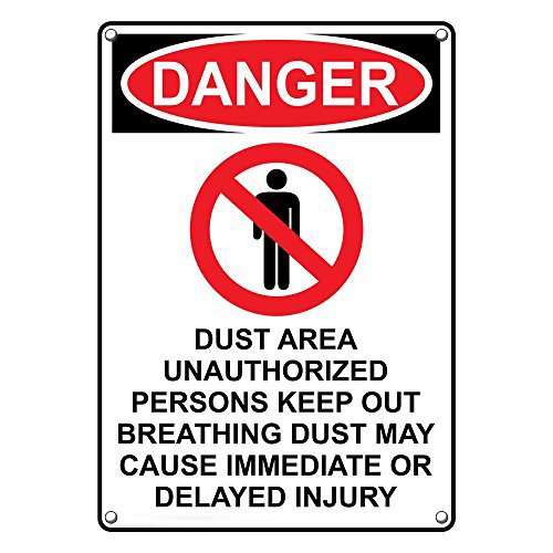 Amazon.com: Weatherproof Plastic Vertical OSHA Danger Dust Area ...
