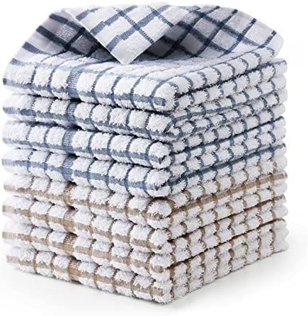 Amazon.com: Egles 6 Packs Kitchen Dishcloths, 100% Cotton Grid Terry ...