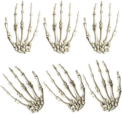 Amazon.com: 3 Pairs Halloween Skeleton Hands Plastic Life Size Hands ...