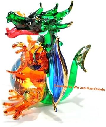 Handmade Mini 2" Blown Glass Dragon Figurines Figures Art,Collectible ...