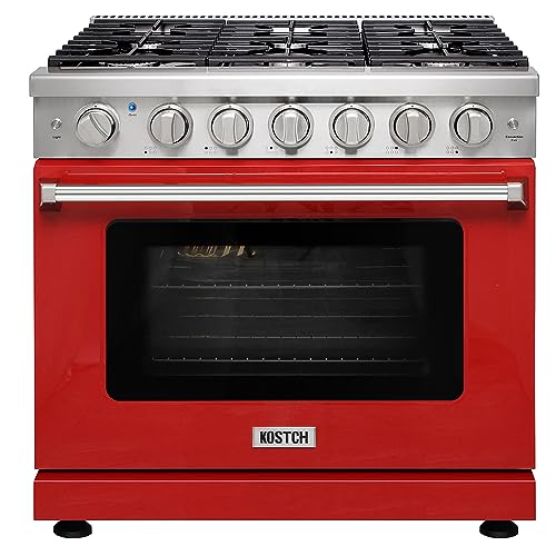 KOSTCH 36 inch Professional Freestanding Pro-Style Natural Gas Range or ...
