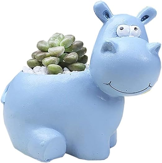 Amazon.com: zmgmsmh Cute Animal Shaped Planter Flower Pot Hippo Shape ...