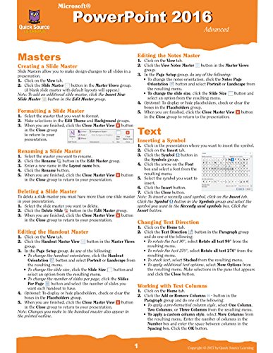 PowerPoint 2016 Advanced Quick Source Reference Guide: Amazon.co.uk ...
