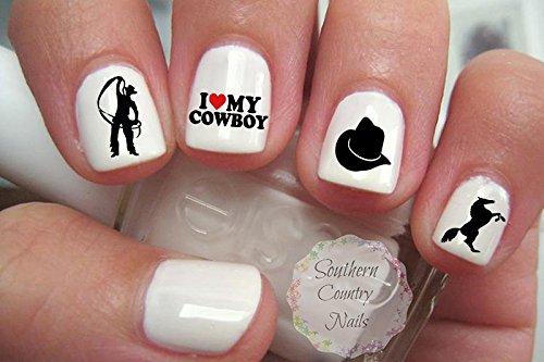 Amazon.com: 40 Cowboy Nail Art Decals : Beauty & Personal Care