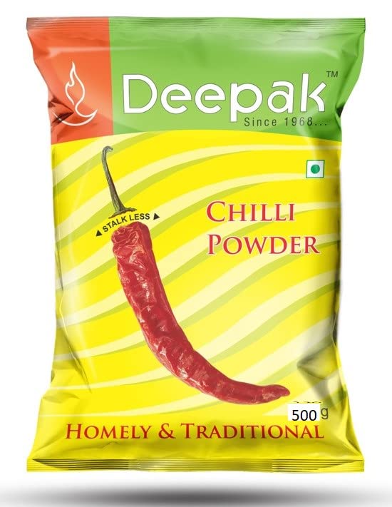 Deepak Chilli Powder 500g Red Chilli Powder Stalk Less (Lal Mirch ...