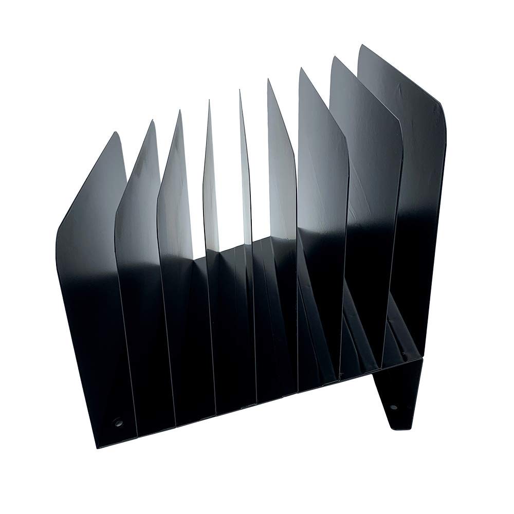 Huron Desktop File Organizer, Slant 8 Slot, Black Steel