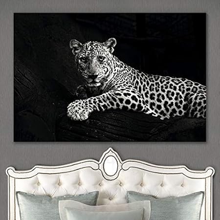 Amazon.com: SIGNLEADER Leopard Wall Art for Bedroom Living Room Black ...