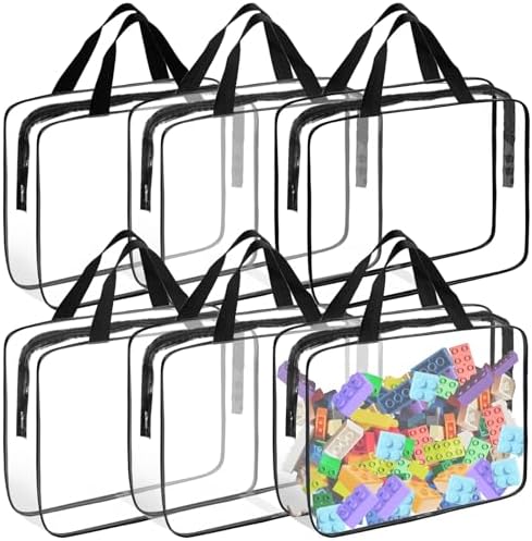 Amazon.com: 9 Packs Clear PVC Toy Storage Bags Toiletry Bags Waterproof ...