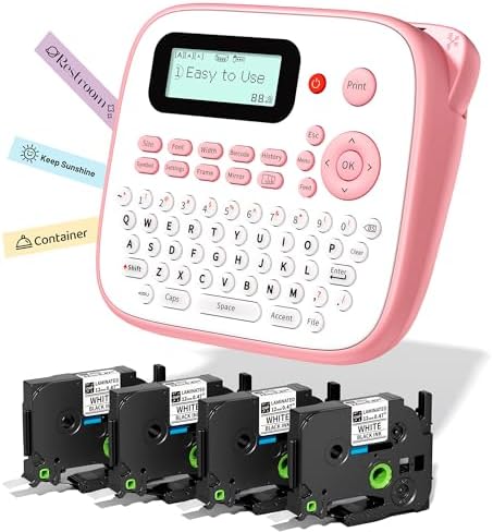 Amazon.com : Label Maker Machine with Tapes Bundle, Pink Label Maker ...