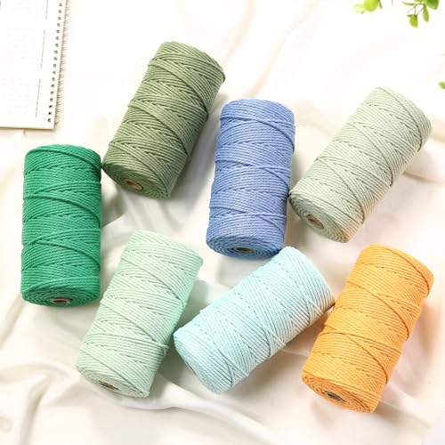 GOHOF Macrame Cord 3mm x 150m Premium Cotton Macrame Rope, 4 Strand ...