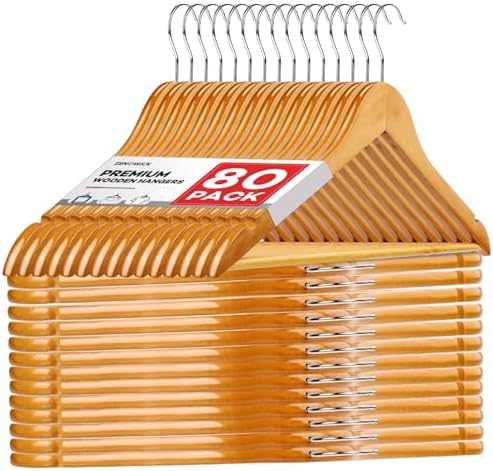 Amazon.com: Home It Wooden Hangers 30 Pack - Natural Wood Durable Heavy ...