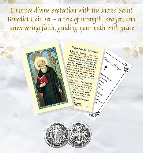 Snapklik.com : Laminated St Benedict Prayer Card - Saint Benedict Coin ...