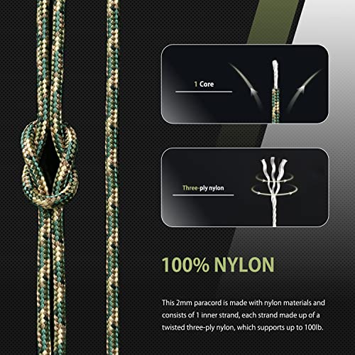 Abma Cord Paracord 2mm 100% Nylon Rope (30m-50m-100m) 1 Strand Type I ...