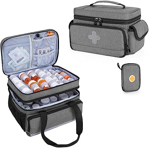 Amazon.com: CURMIO Medicine Storage Bag Empty, Lockable Pill Bottle ...