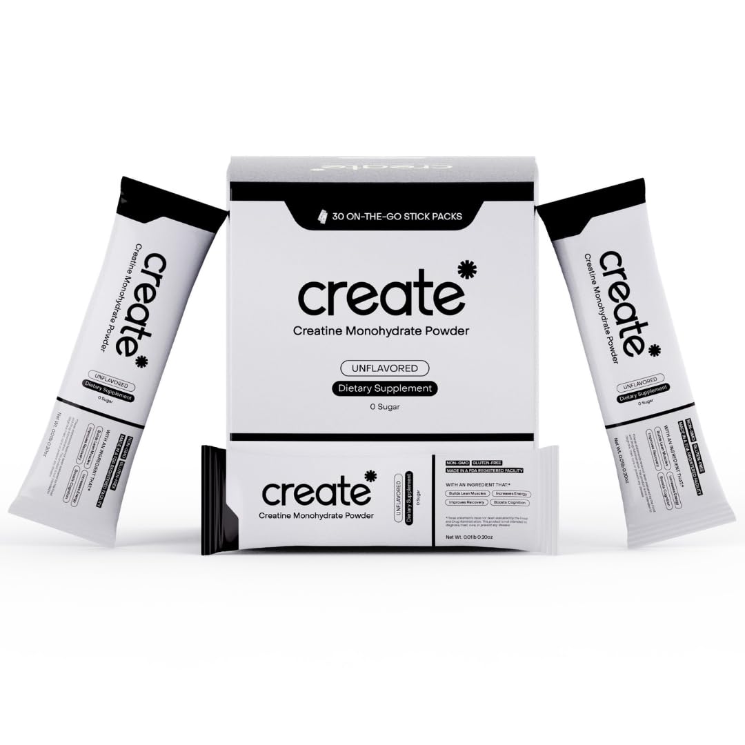 Amazon.com: Create Single Serve Creatine Monohydrate Powder – 5g ...