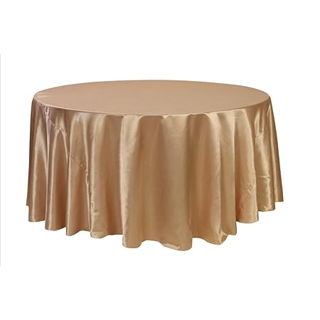 Amazon.com: YOUR CHAIR COVERS - 132 inch Round Satin Tablecloth ...