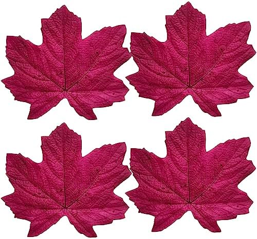Amazon.com: AnyDesign Fall Maple Leaf Paper Place Mats 60Pcs Glitter ...