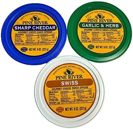 Amazon.com: Pine River Cheese Spreads Variety 3-Pack | Sharp Cheddar ...