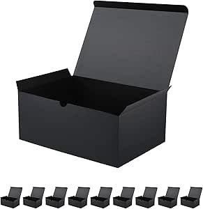 MALICPLUS 10 Gift Boxes 24x16.5x10 CM Gift Boxes with Lids, Matte Black ...