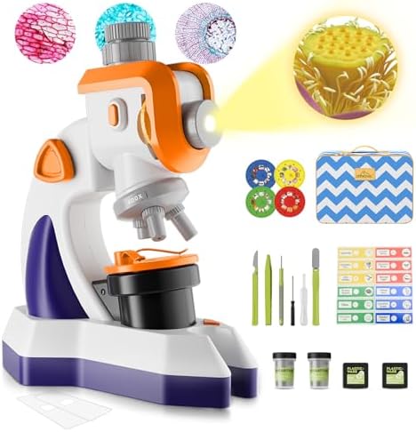 MAXLAPTER Kids Microscope 1200X with Projector: Microscope for Kids ...