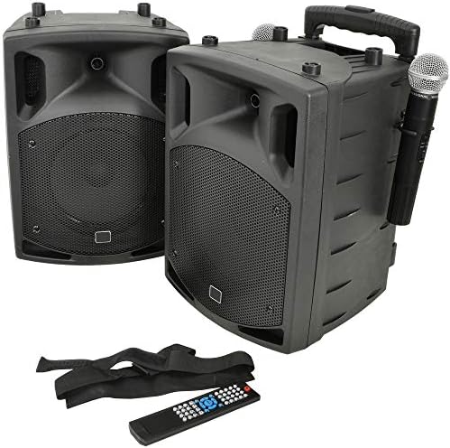 2x 100W Outdoor Portable PA Speaker System – Bluetooth Wireless ...