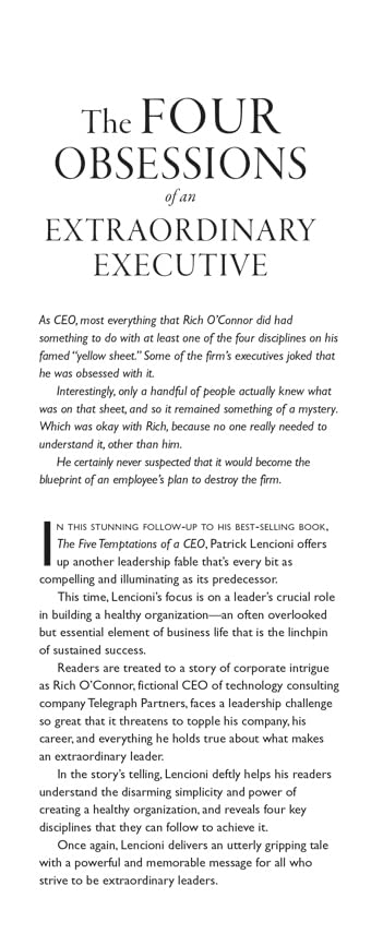 Snapklik.com : The Four Obsessions Of An Extraordinary Executive: A ...