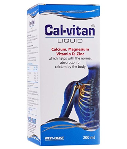 Healthvit Cal-Vitan Liquid Calcium, Magnesium, Vitamin D, Zinc - 200 ml ...