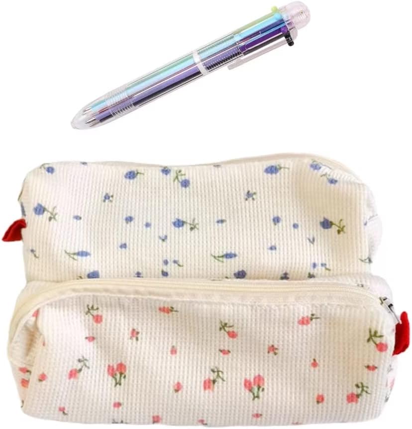 2 Pack Aesthetic Pencil Pouch Creative Floral Style Pencil Case Pens ...