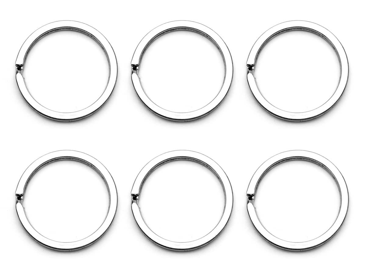 Amazon.com: CRAFTMEMORE 20pcs Key Rings Keychain Rings Metal Flat Split ...