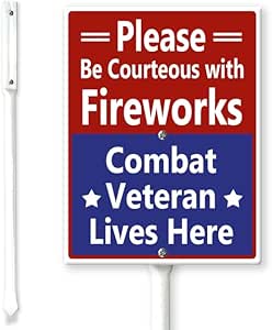 Amazon.com : Lucidhisun Please Be Courteous of Fireworks, Combat ...