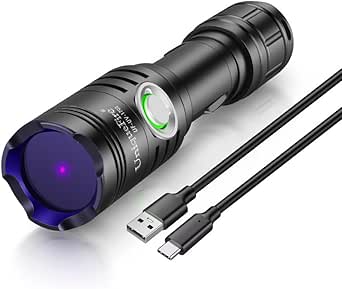 UniqueFire 1702-365nm UV Black Light Flashlight, High Power USB-C ...