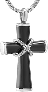 Amazon.com: Oinsi Crystal Knot Wrapped Black Cross Urn Necklaces for ...