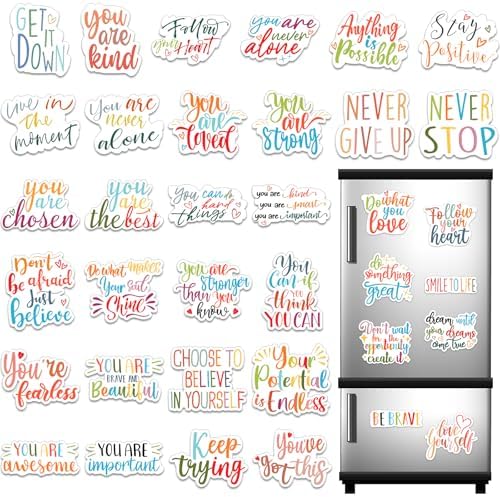 Amazon.com: S&O Set of 15 Inspirational Magnets for Fridge - 1.5 ...