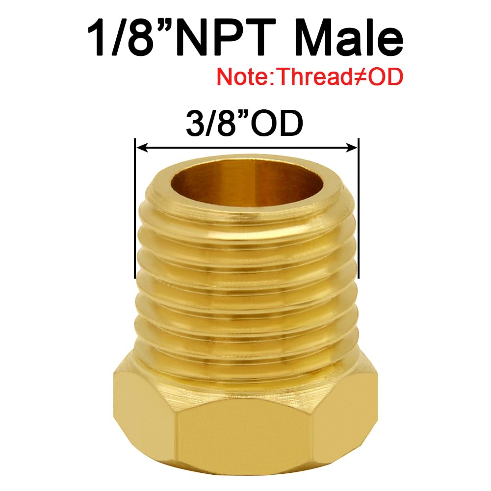 Snapklik.com : Joywayus 1/8" NPT Male Pipe Plug Outer Hex Thread Socket ...